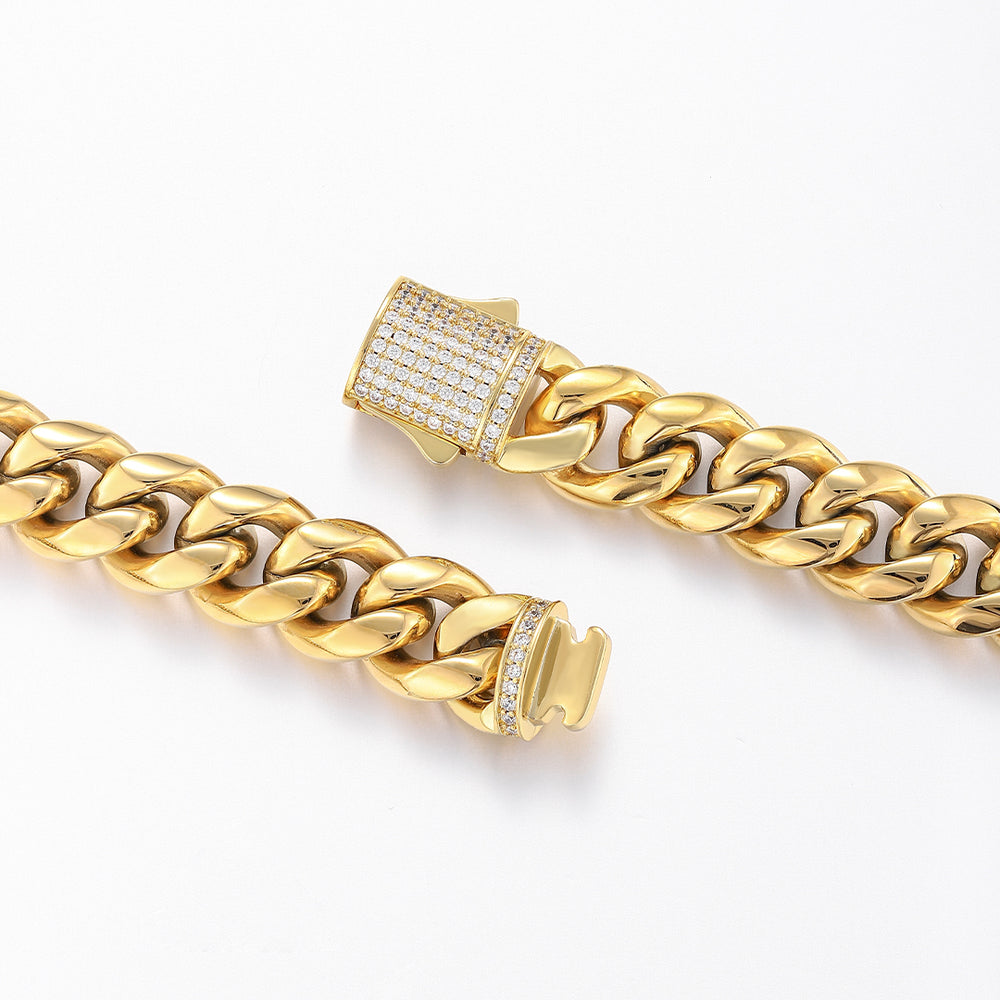 12MM Iced Out Clasp Miami Cuban Link Set – Spaceice