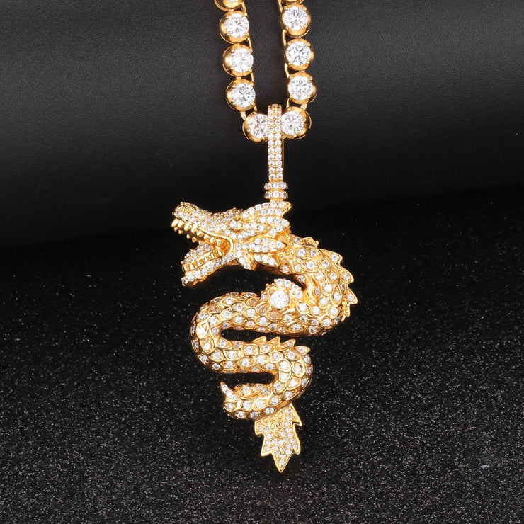 18K Gold Chinese Dragon Pendant – Spaceice