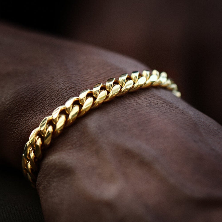(New)8/10/12/14/16/18MM 18K Gold Plated Miami Cuban Link Bracelet – Spaceice